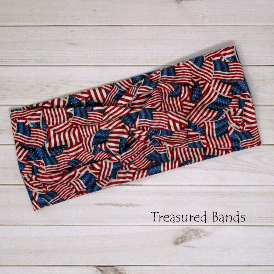 Flags Allover Print - Twist Headband | Treasured Haven Online